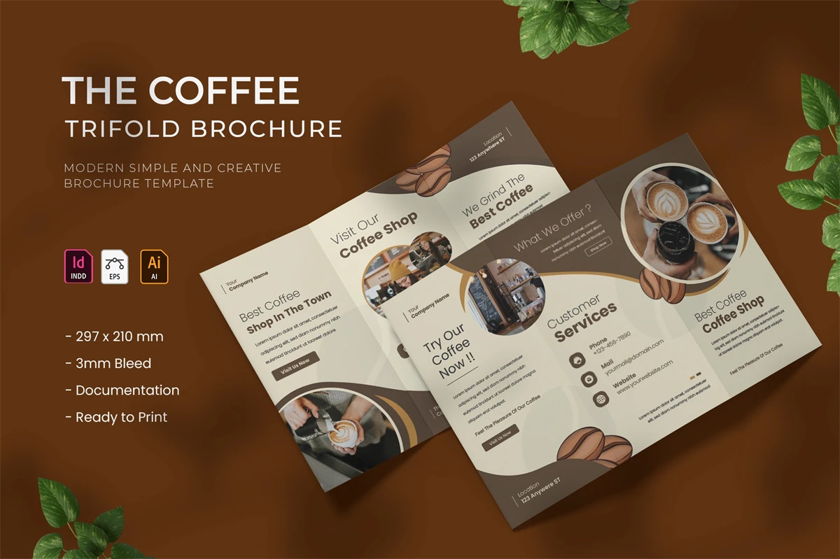 The Coffee Trifold Brochure | Designful Market
