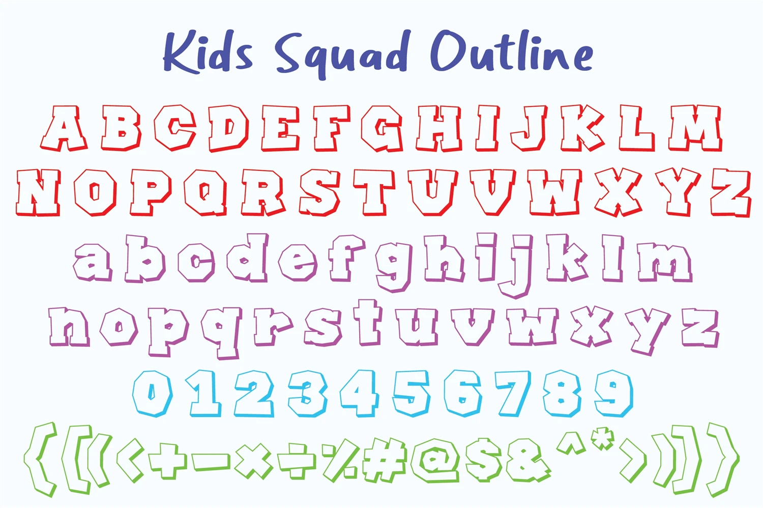 Kids Squad Font, Playful Font with Bold/Outline/Color Font | Designful ...