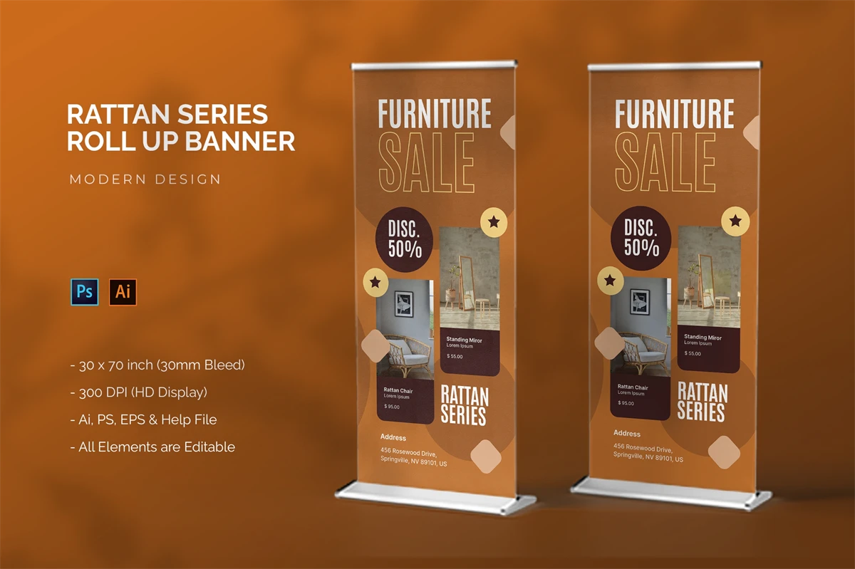 Rattan Series - Roll Up Banner | Designful Market