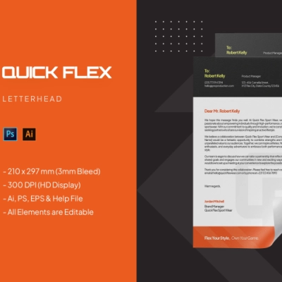 Quick Flex - Letterhead Template | Designful Market