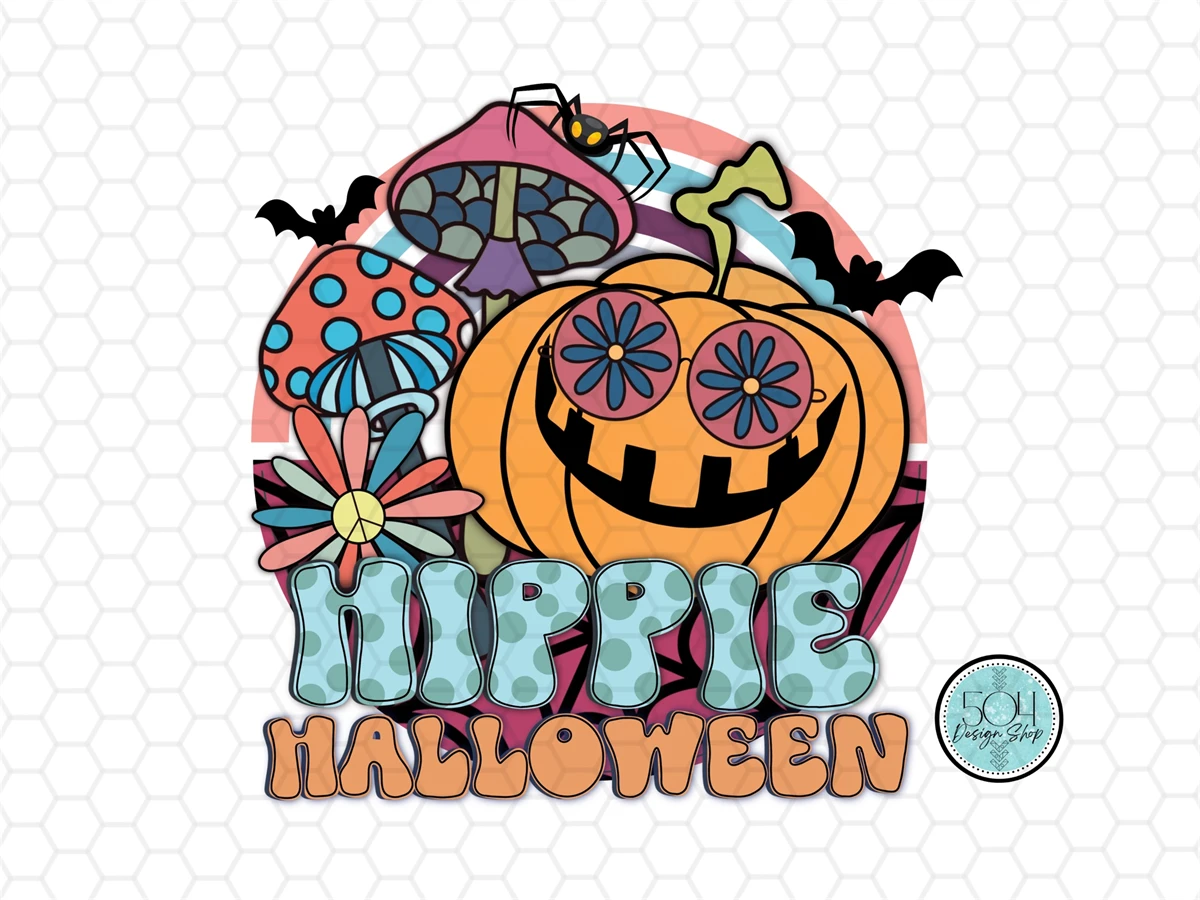 Hippie Halloween Sublimation PNG Design | Designful Market