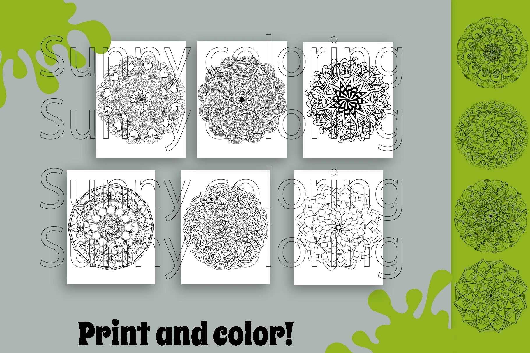 Abstract Mandalas Coloring Book, Printable Colouring Pages | Designful ...