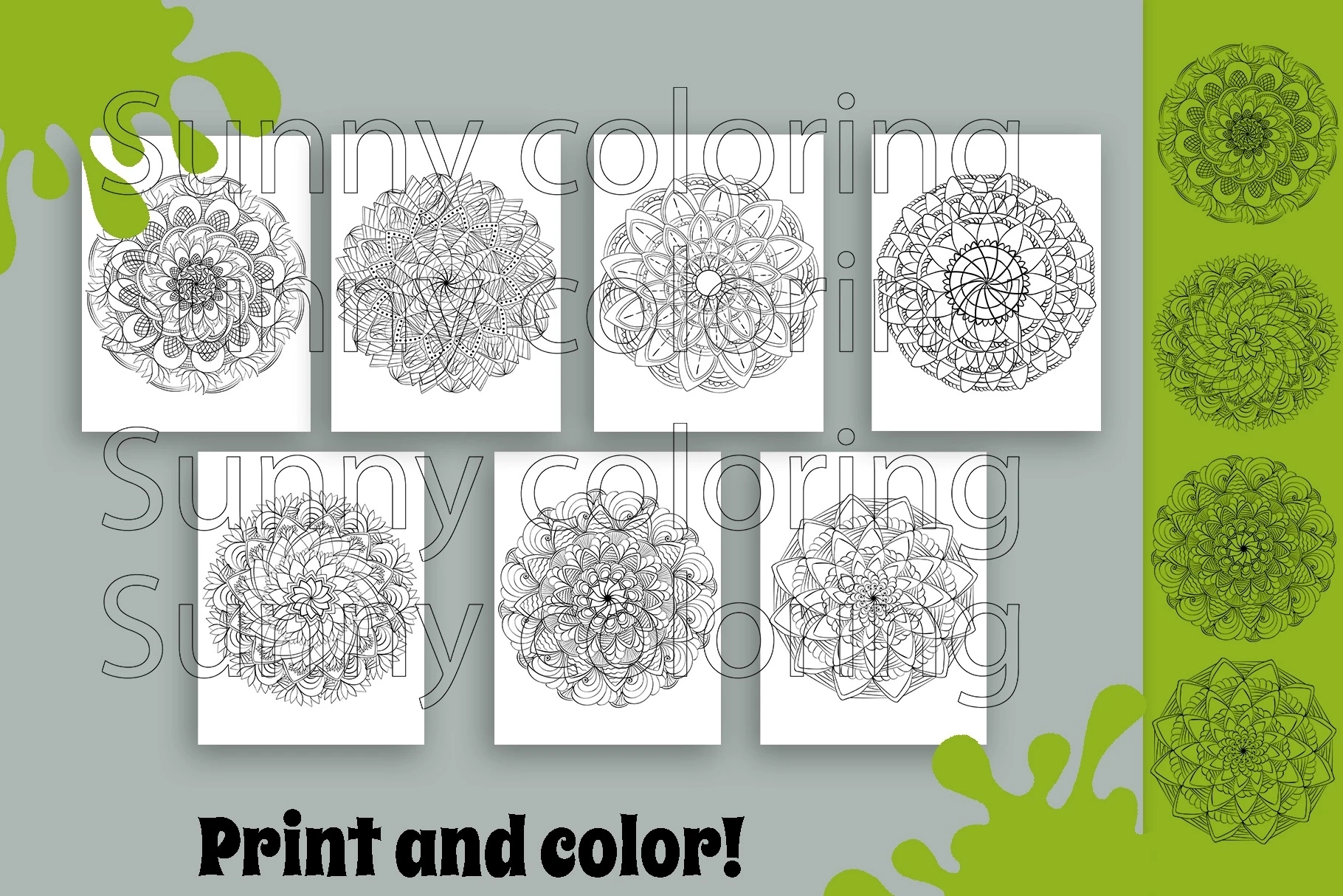 Abstract Mandalas Coloring Book, Printable Colouring Pages | Designful ...