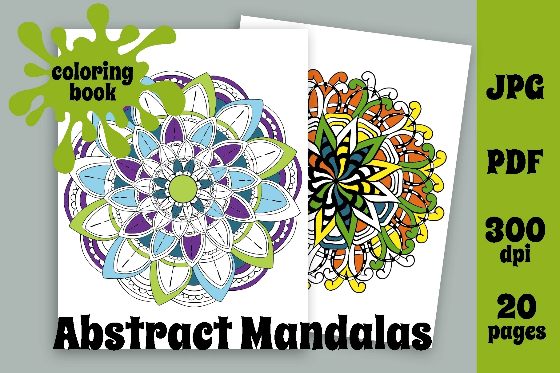 Abstract Mandalas Coloring Book, Printable Colouring Pages | Designful ...