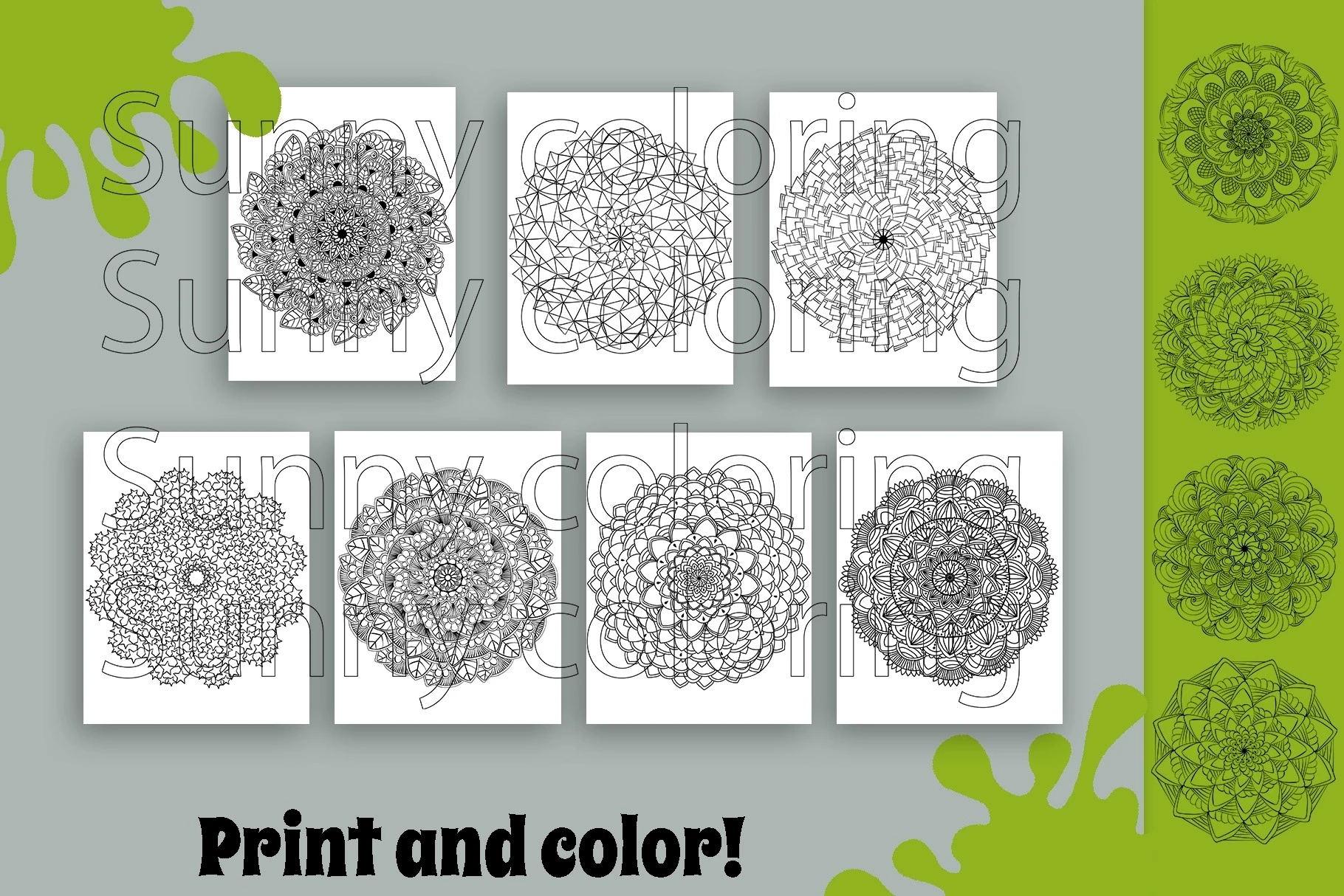 Abstract Mandalas Coloring Book, Printable Colouring Pages | Designful ...