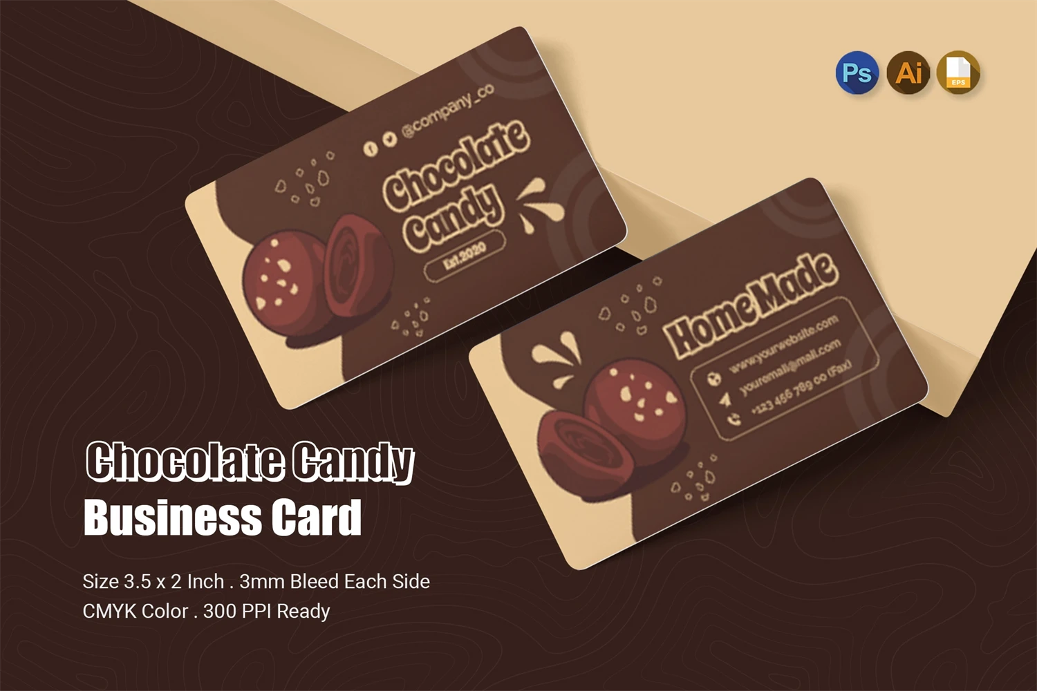 Chocolate Candy Business Card | Designful Market