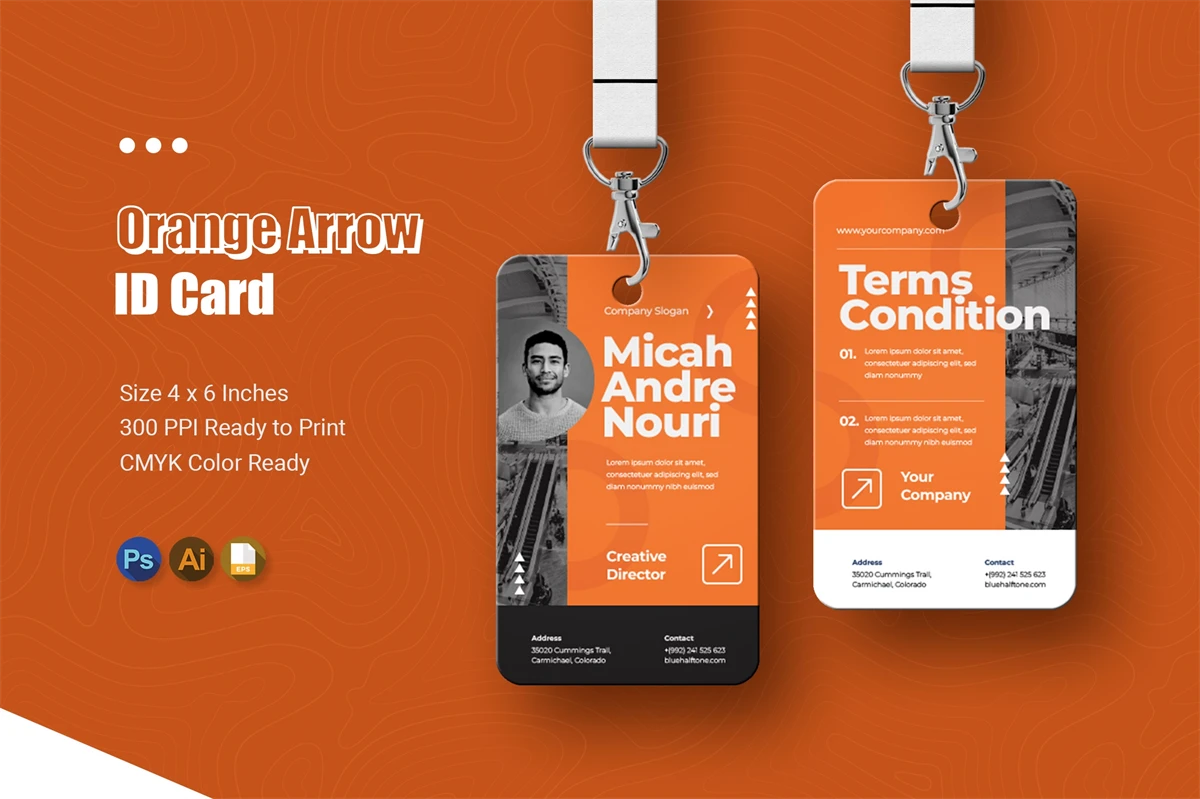 Orange Arrow ID Card | Designful Market