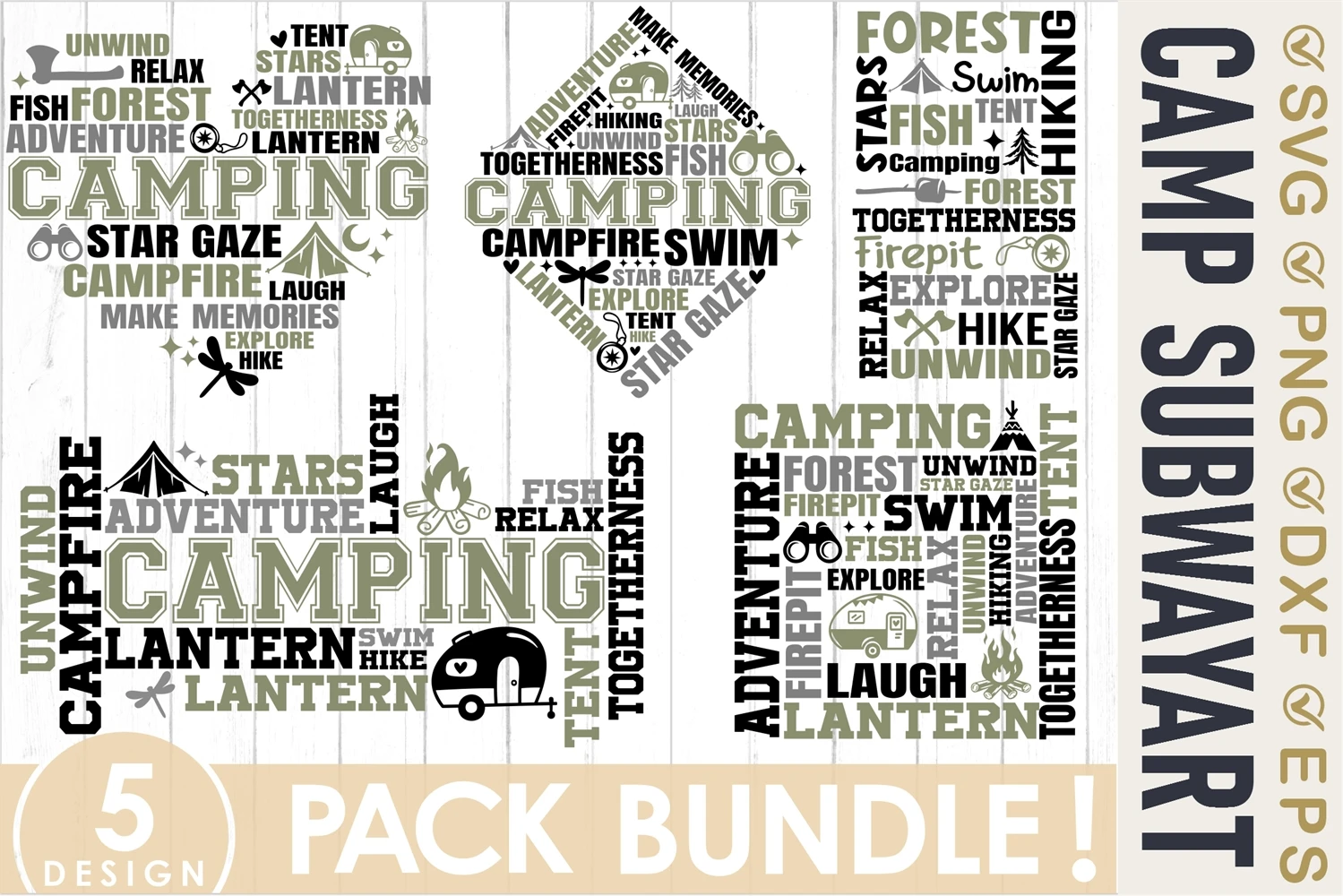 Camping Subway Art Svg Bundle, Camp Svg, Subway Art Sing Svg ...