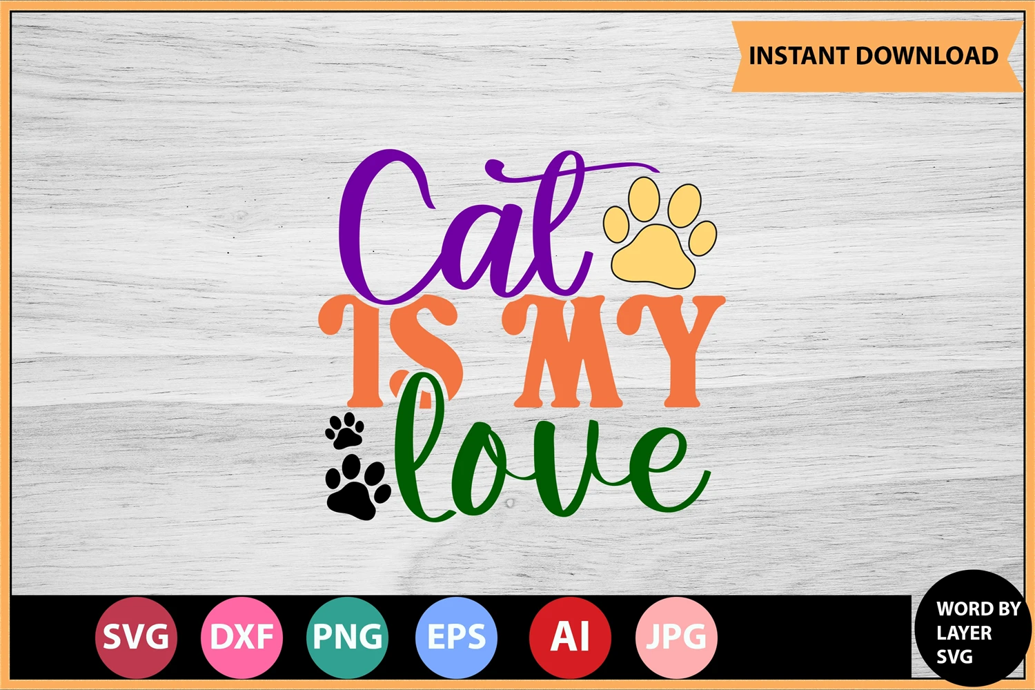 FREE Cat is my love SVG Design | Designful Market