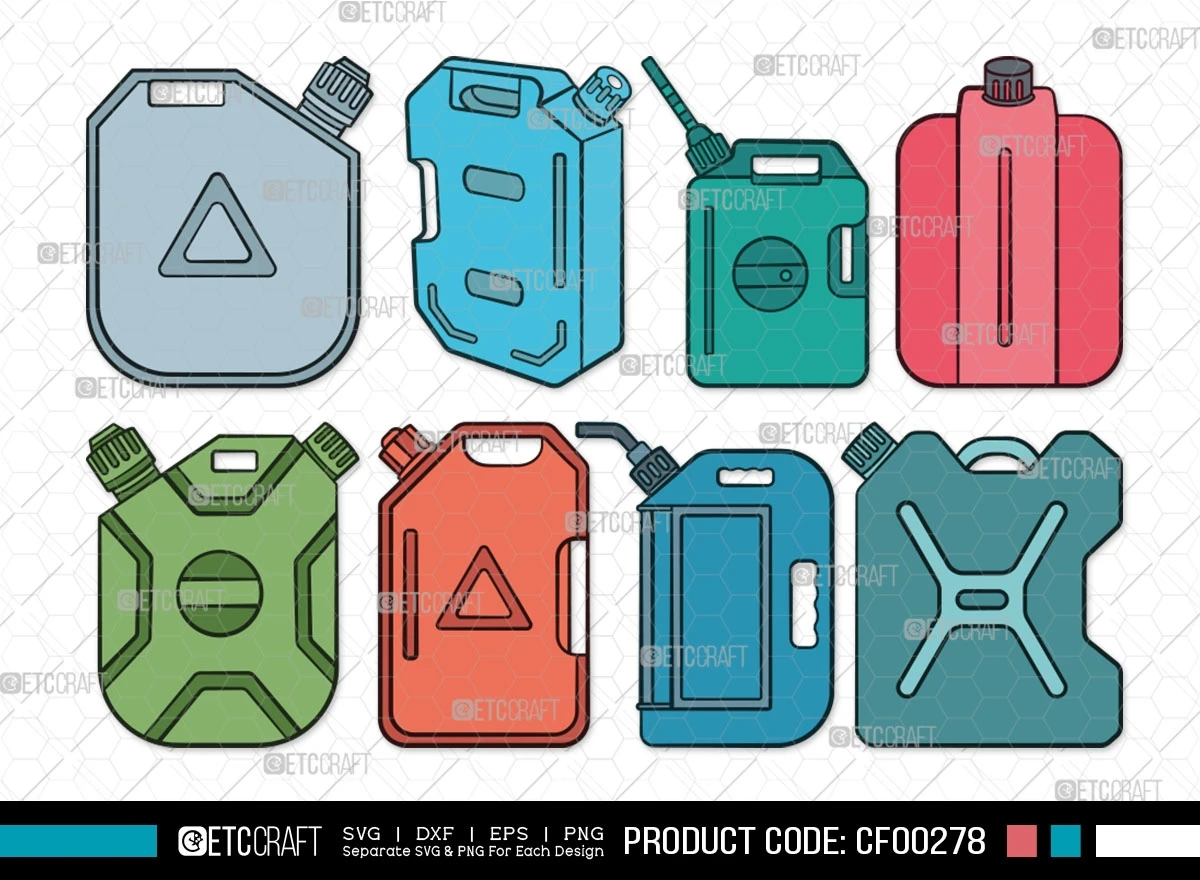 Fuel Tank Clipart Gas Bottle Svg Cut File Bundle | Designful Market