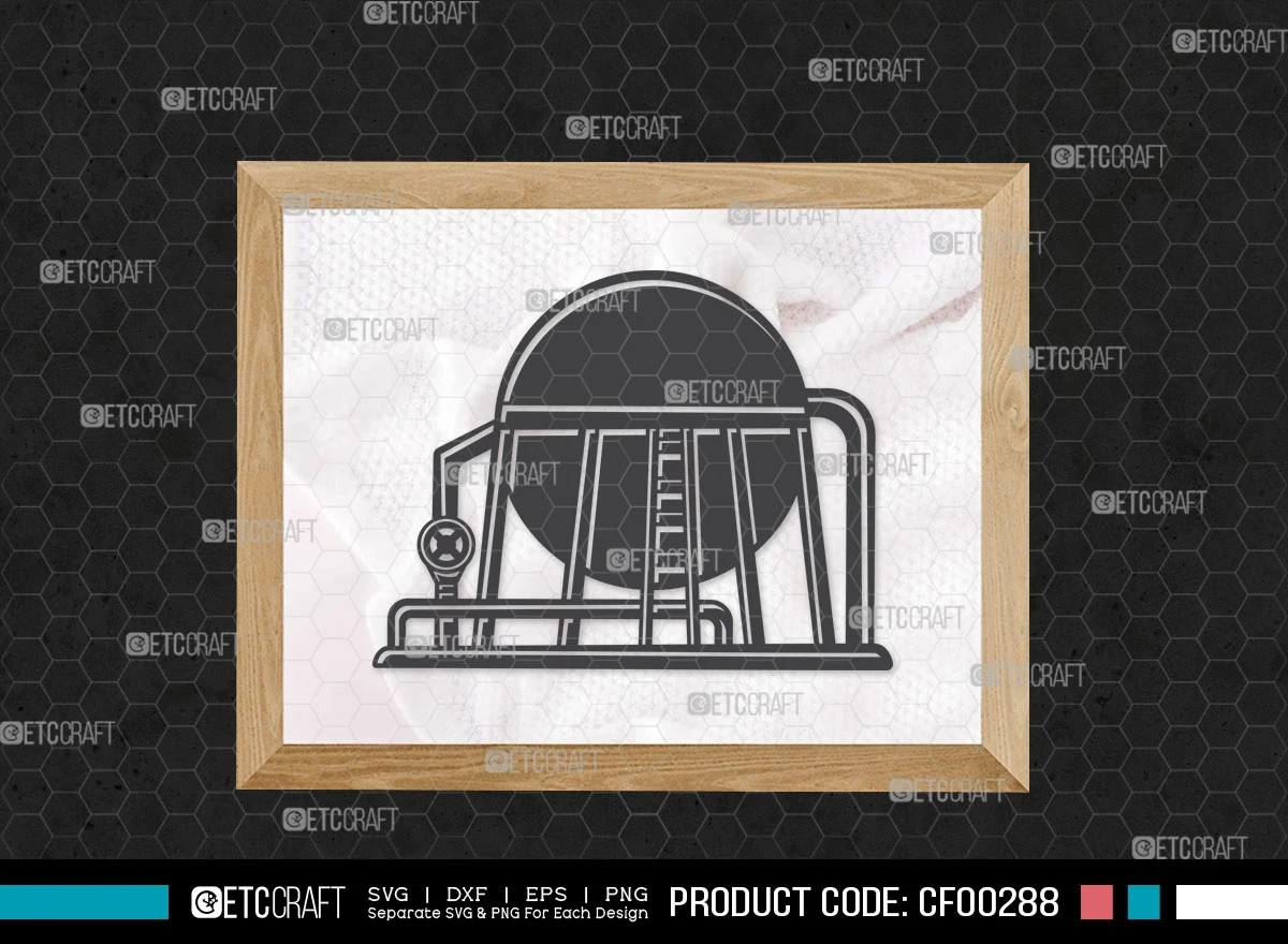 Oil Tank Storage Silhouette Cargo Ship Svg Cut File | Designful Market