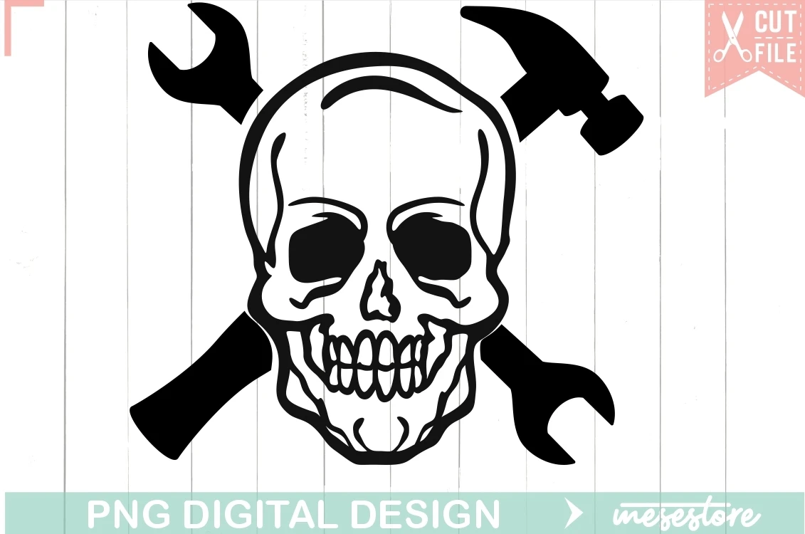 Union Carpenter Skull with SVG File, Mechanic Skull SVG | Designful Market